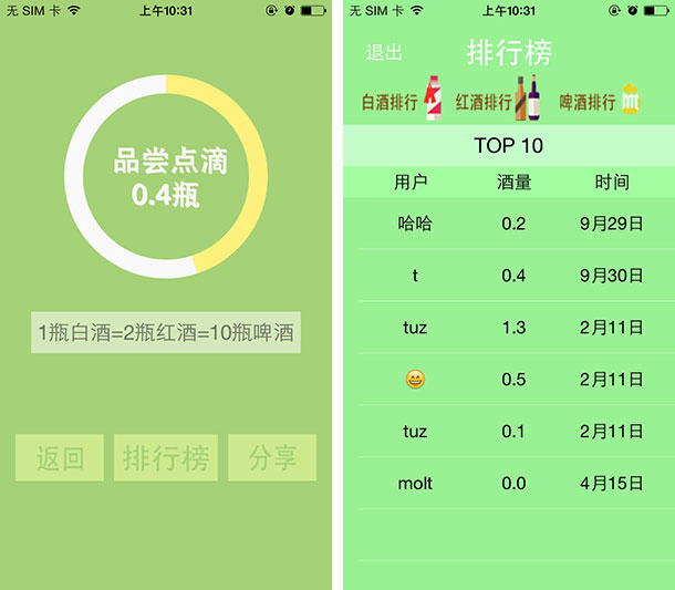 酒量测试软件
